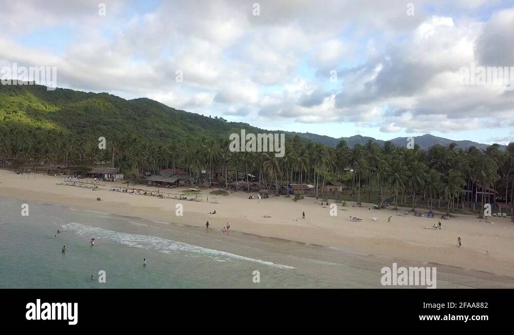 Beachgoers at Napcan Beach, El Nido, Palawan (Philippines Stock Video ...