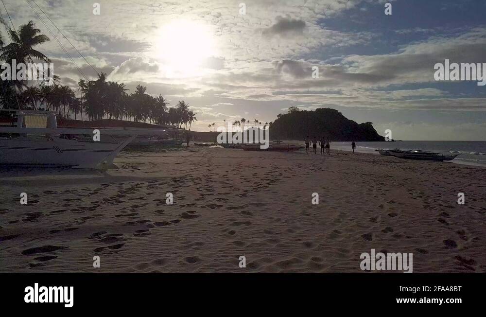 Sunset Stroll at Napcan Beach, El Nido, Palawan (Philippines Stock ...