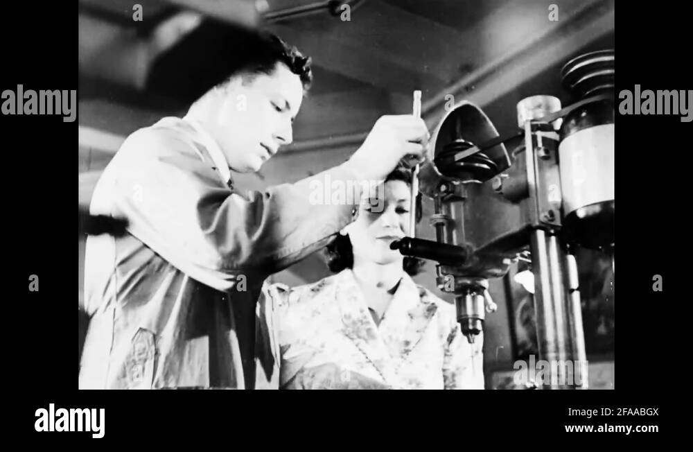 Women At Work Supporting Labor Force During World War II Stock Video ...