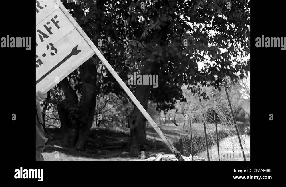 US Army Setting Up Direction Signs In A German City For Chief Of ...