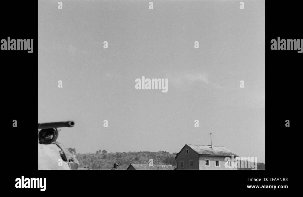 US Army Tank Commander Giving Orders And Tank Crossing Floating Bridge ...