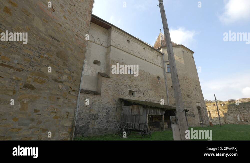 The exterior walls of a medieval castle Stock Video Footage - Alamy