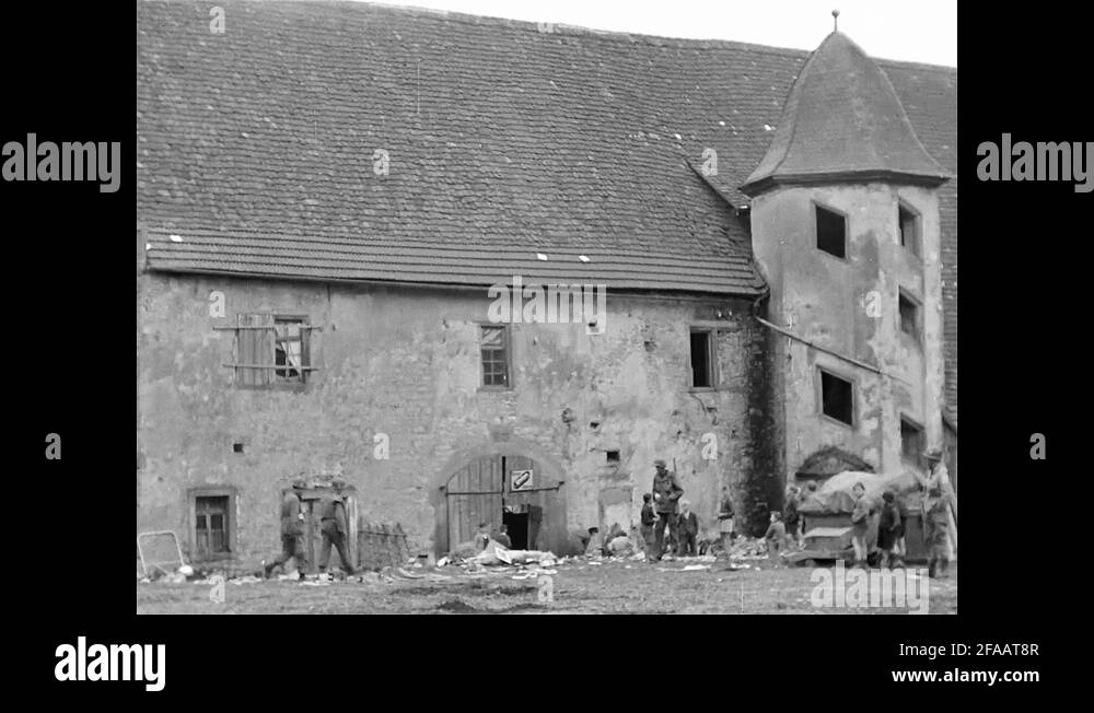US Soldiers Find A Picture Frame With Adolf Hitler And Brake It Stock ...