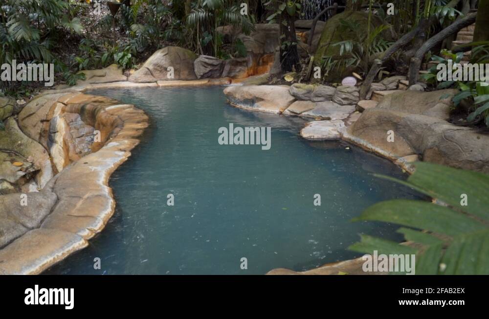 Beautiful Scenic Swimming Pool in the Jungle with Waterfall Stock Video ...