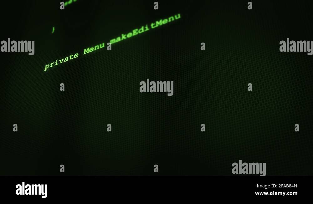 Green Software code typing out on screen V1 Stock Video Footage - Alamy
