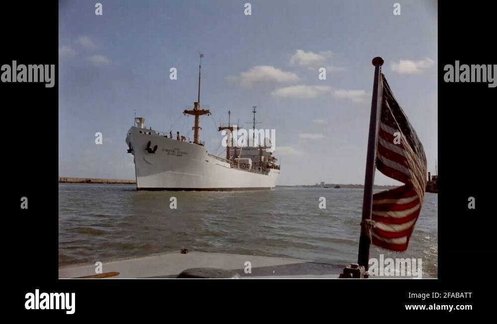 USAF Coastal Sentry ship leave from the dock - 1960 Stock Video Footage ...