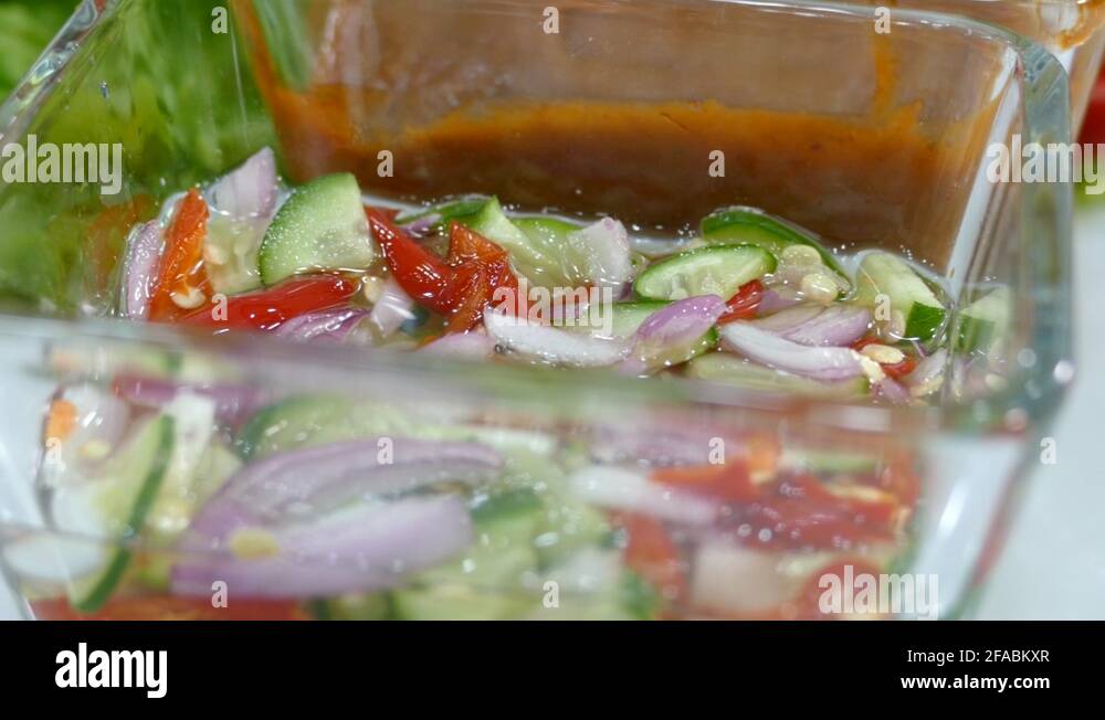 Islamic Dish made of Cucumber Slices and Onions in Vinegar, Chilli and ...