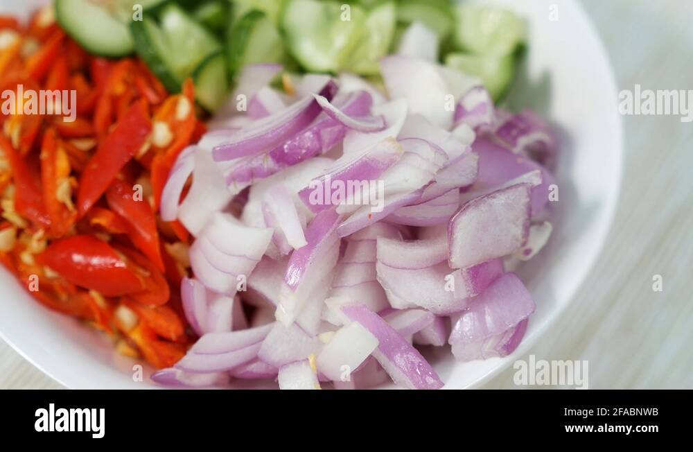 Islamic Dish made of Cucumber Slices and Onions in Vinegar, Chilli and ...