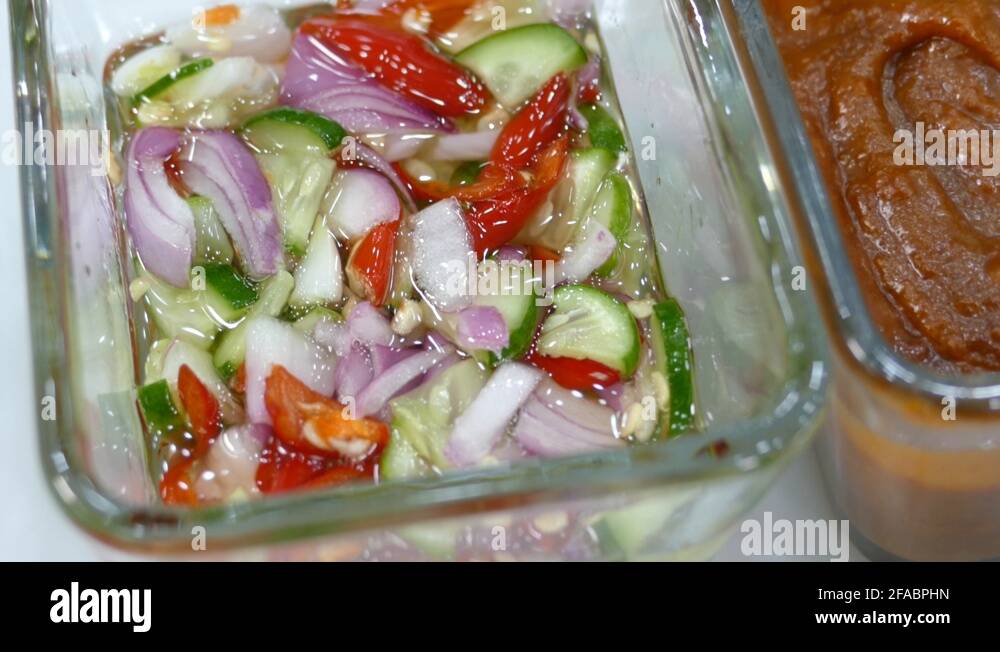 Islamic Dish made of Cucumber Slices and Onions in Vinegar, Chilli and ...