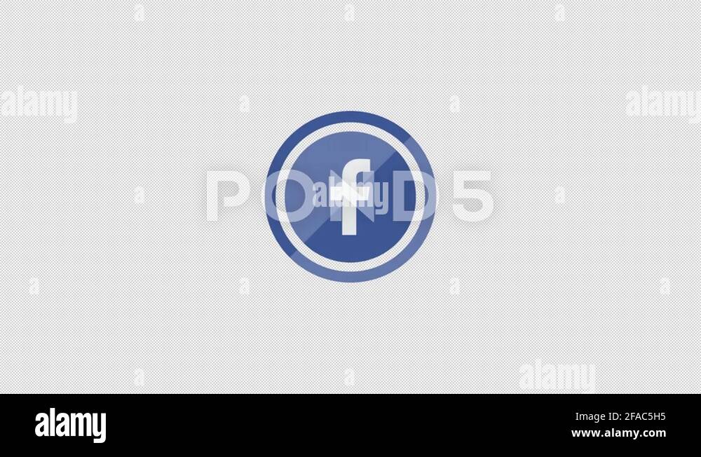 Loop of four major social media platform logos, spin transition between ...