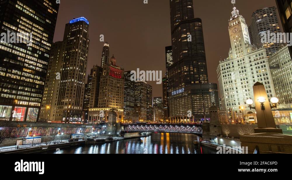Chicago night downtown bridge Stock Videos & Footage - HD and 4K Video ...