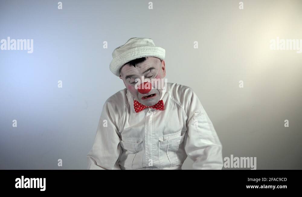 Emoji Clown - Crying Face. A sad mime clown with a big tear running ...