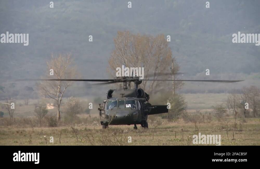 Dutch Forces debark from US Apaches at Bakony Combat Training Centre ...
