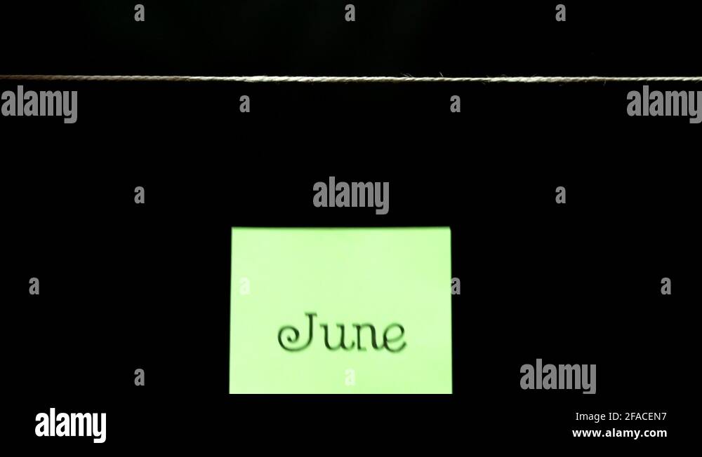 Month of the year. Summer. On the sheet inscription June. The sheet is ...