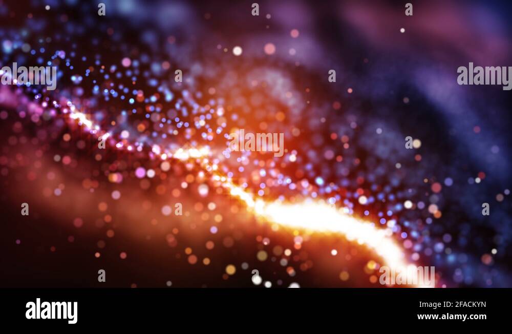 4K Abstract motion background animation shining particles dust wave ...