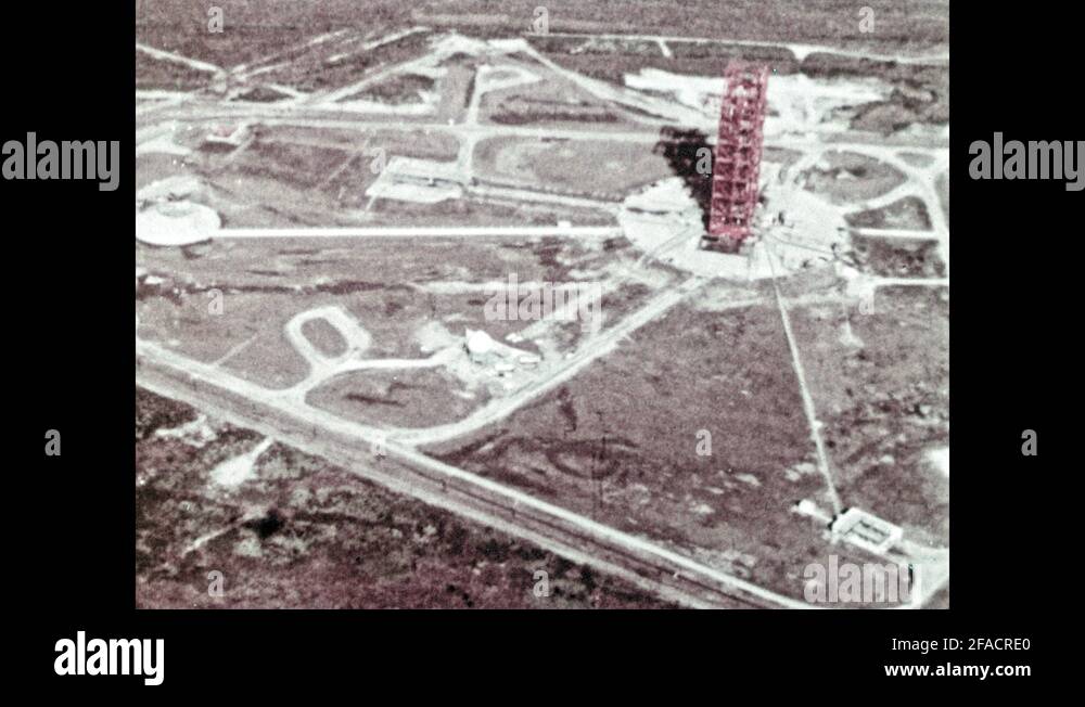1960s: Aerial view of the Cape Canaveral Air Force Station Launch ...