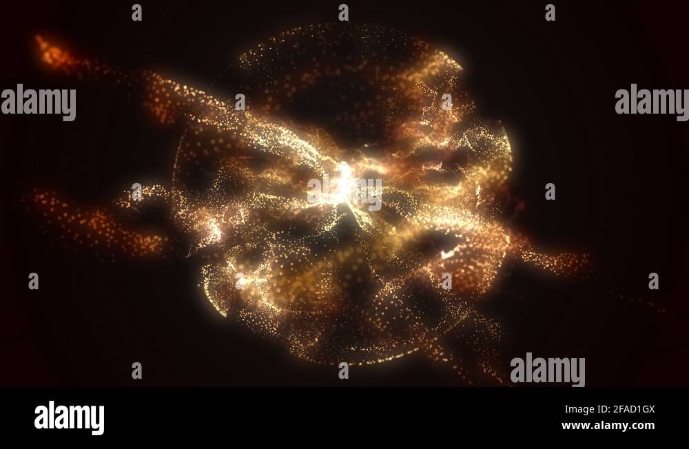 4K Abstract motion background animation shining particles dust wave ...