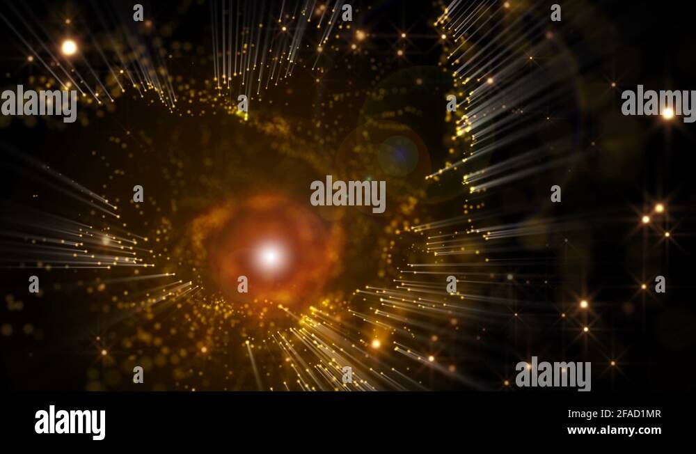4K Abstract motion background animation shining particles dust wave ...