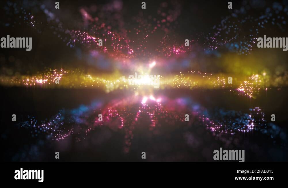 4K Abstract motion background animation shining particles dust wave ...