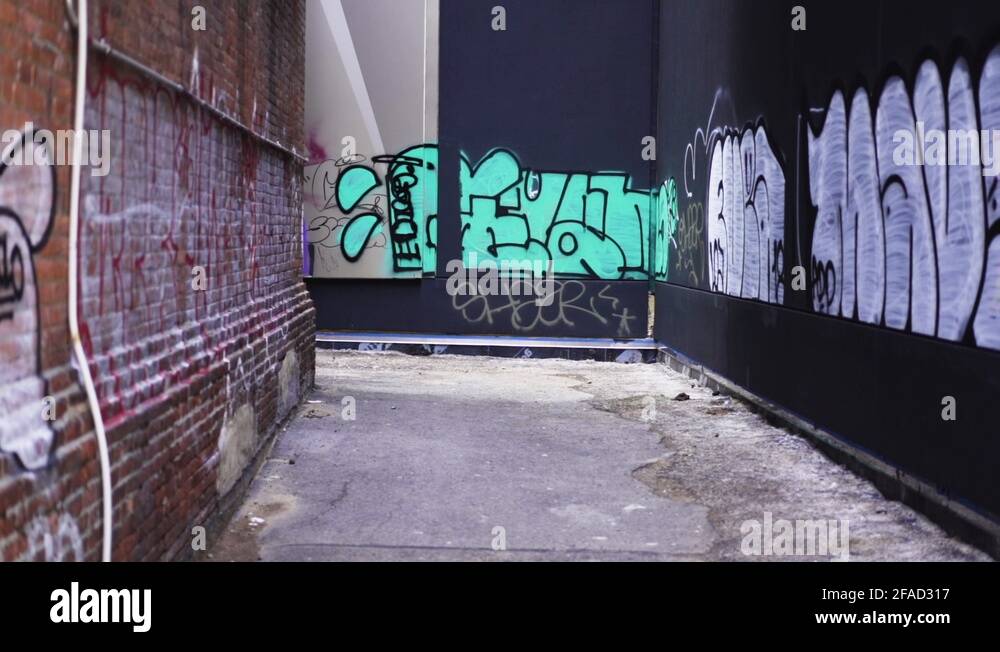 Graffiti Alley in Major City Stock Video Footage - Alamy