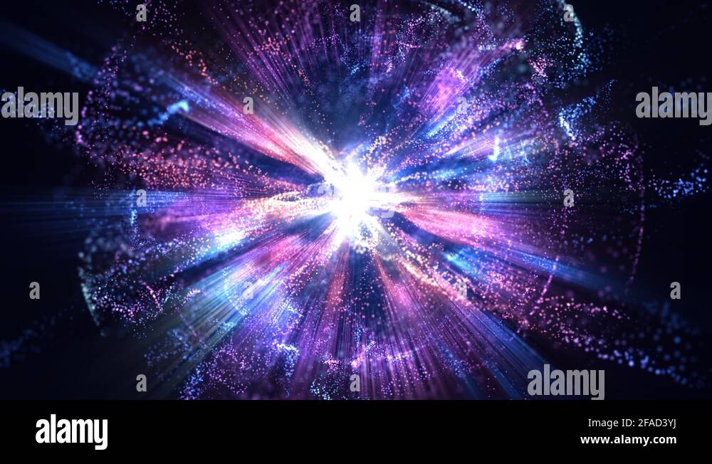 4K Abstract motion background animation shining particles dust wave ...