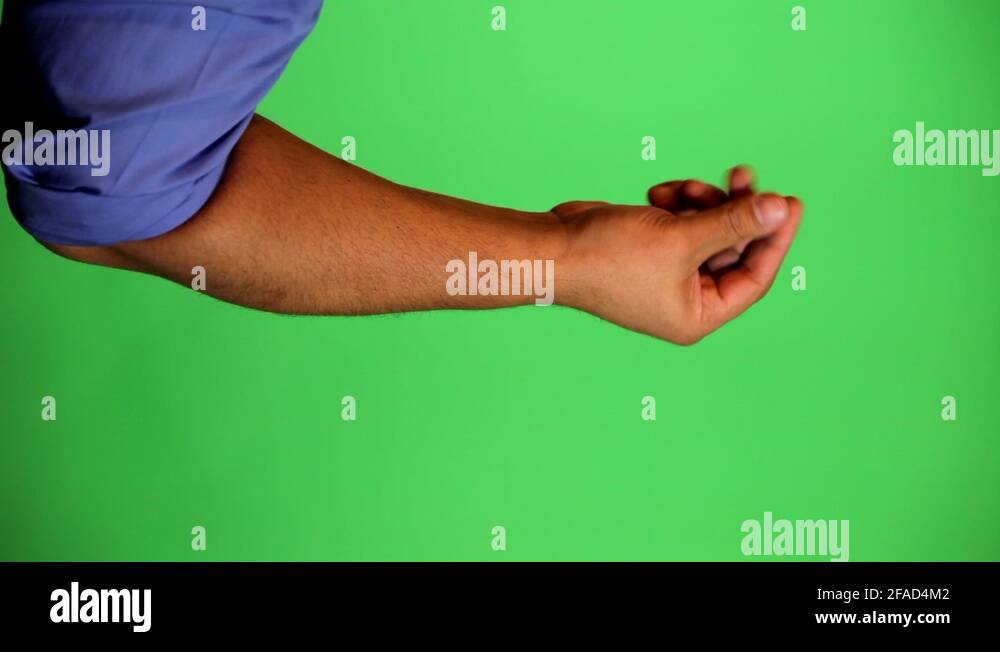 An arm in front of a green screen to be keyed and used at will. Rotate ...