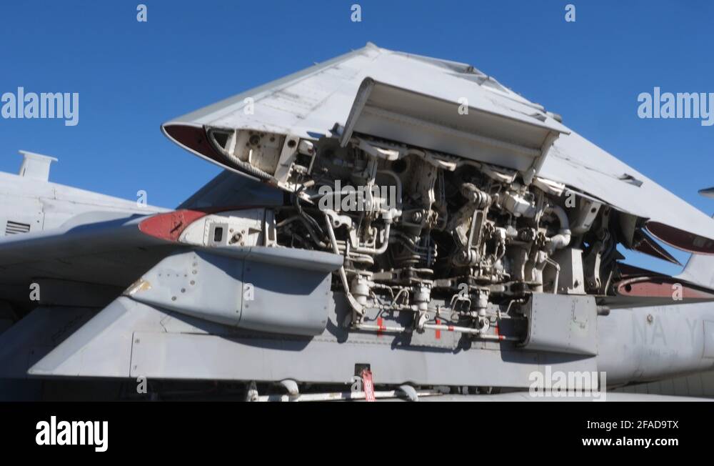 Tilt down to mechanical system of folding wing of Prowler aircraft ...