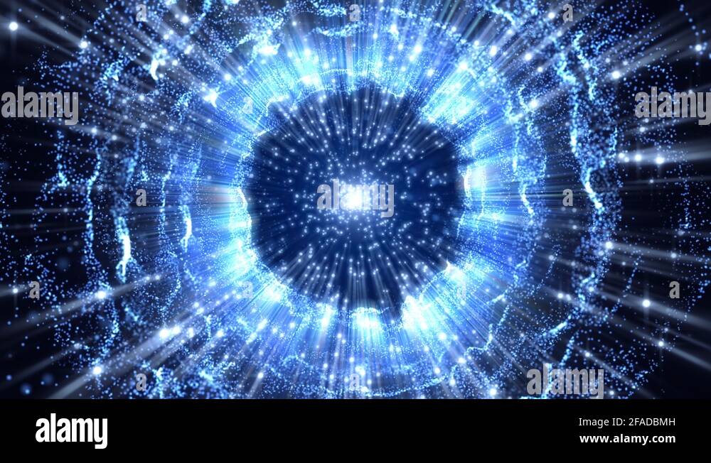 4K Abstract motion background shine particles dust wave circle sphere ...