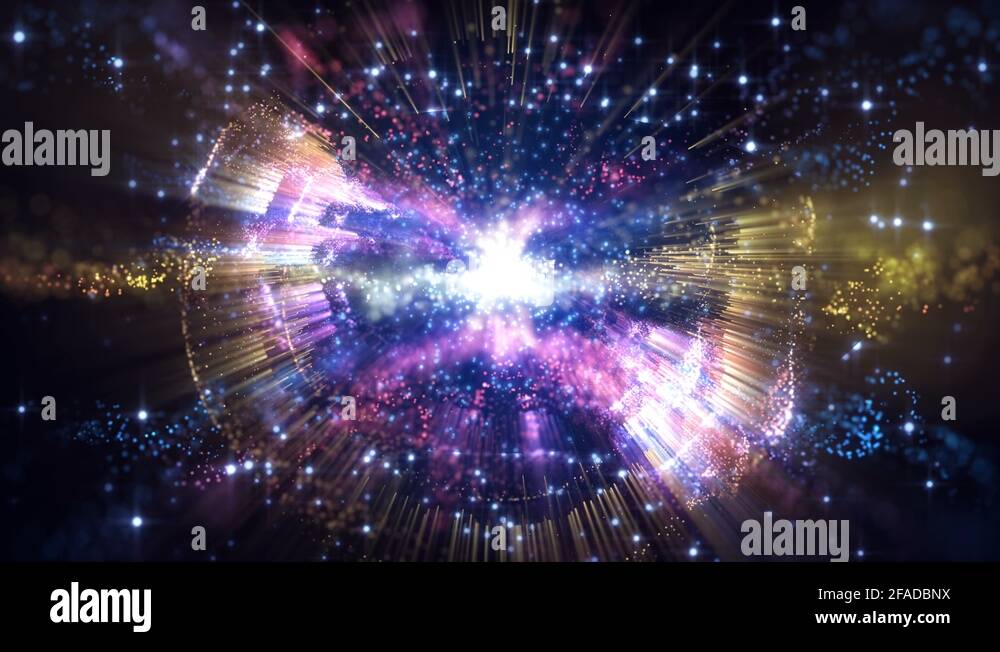 4K Abstract motion background shine particles dust wave circle sphere ...