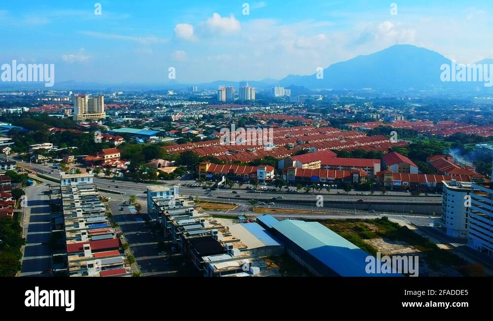 Areal footage of building on Mainland Penang in Malaysia Stock Video ...