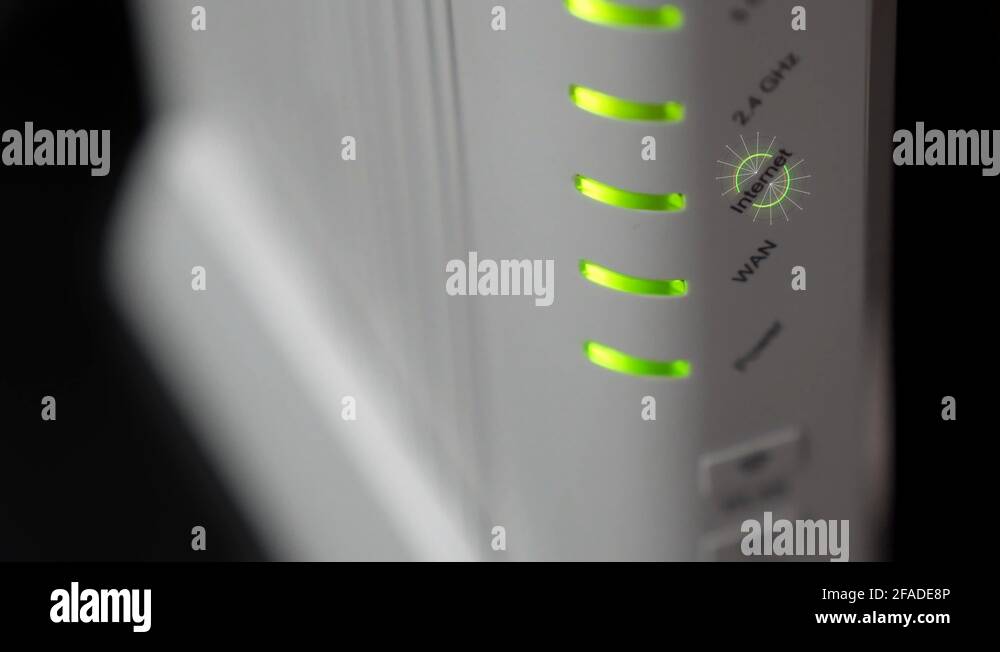 Wi-Fi router. Animation indicator of the correct Internet work ...