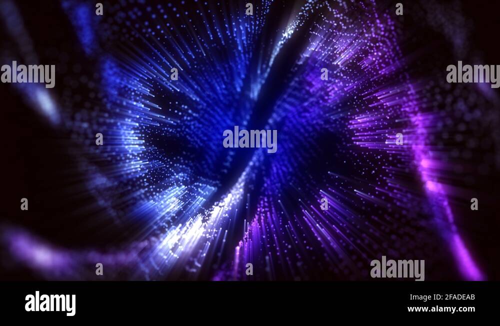4K Abstract motion background animation shining particles dust wave ...