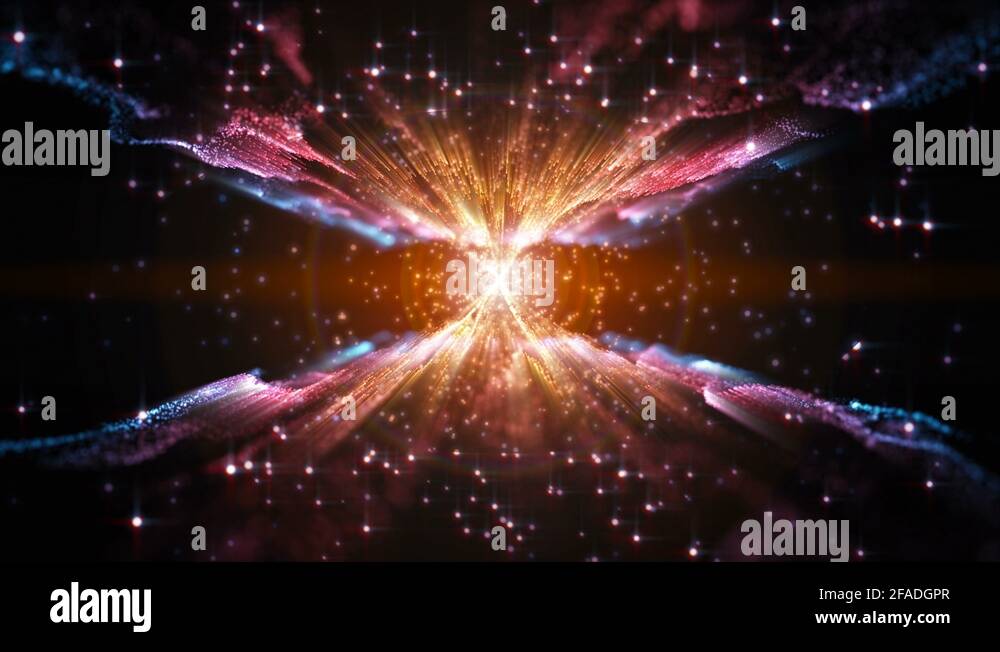 4K Abstract motion background animation shining particles dust wave ...