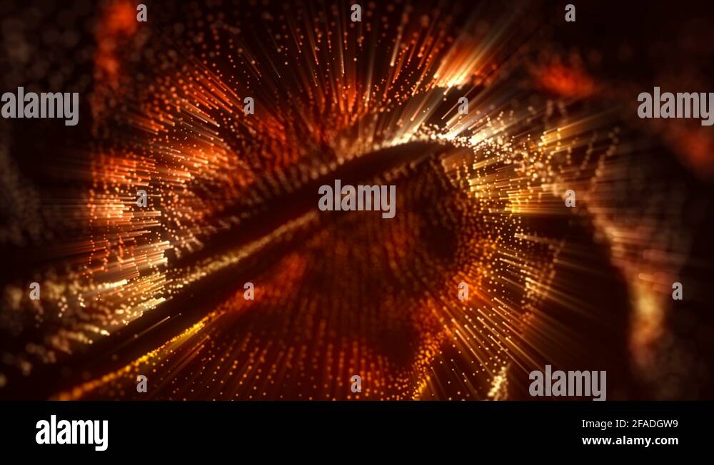 4K Abstract motion background animation shining particles dust wave ...
