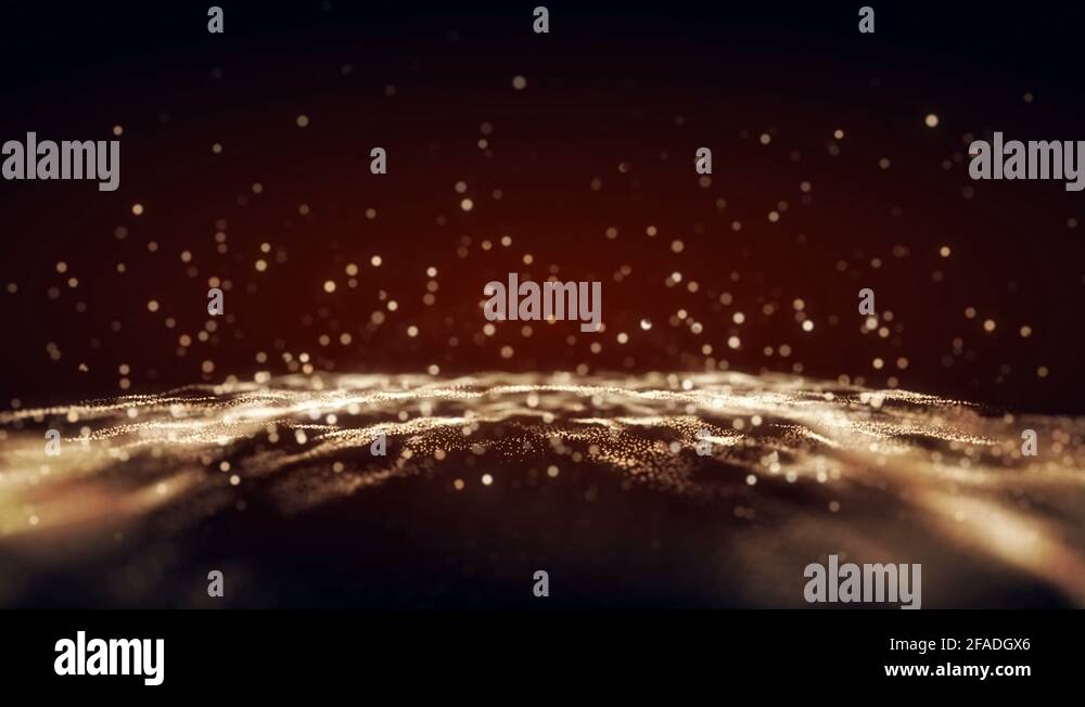4K Abstract motion background animation shining particles dust wave ...