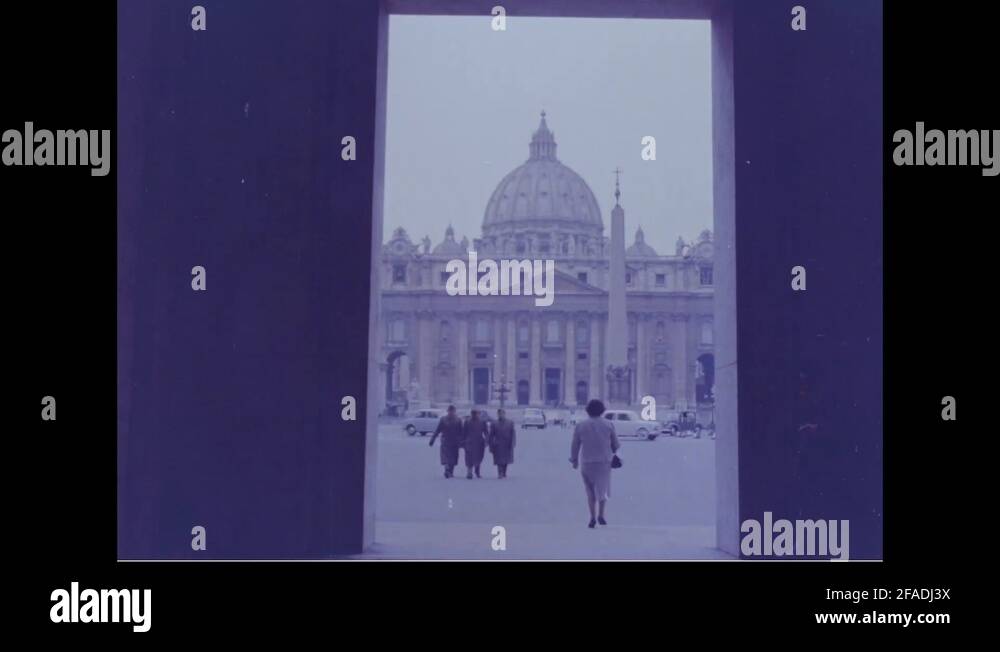 Civilians walk around the historical buildings - 1957 Stock Video ...