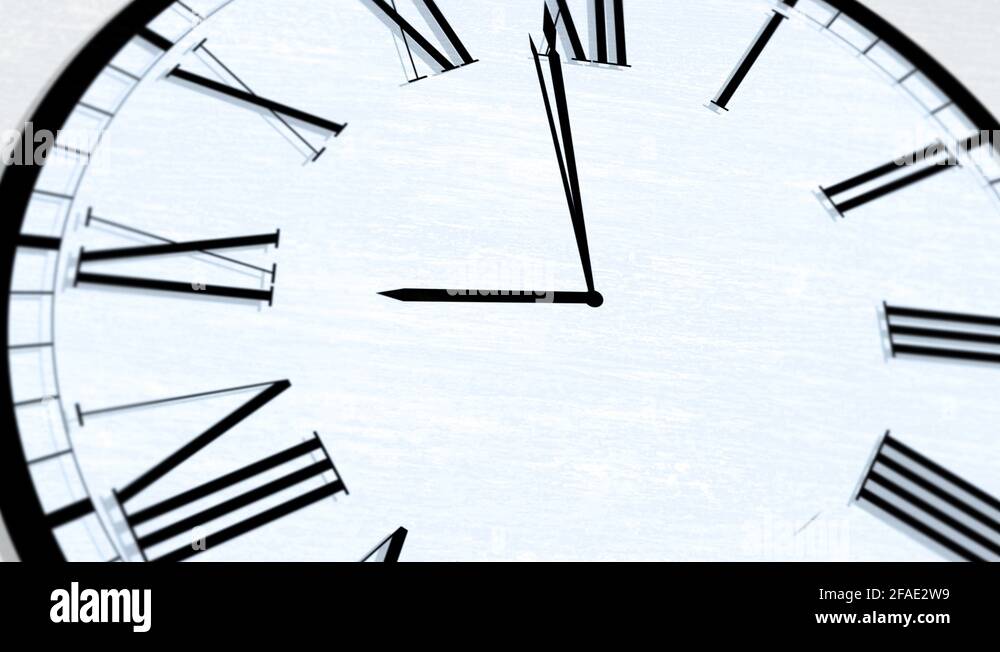Animated Clock Time Turning Hour Series - Nine Oclock Stock Video ...