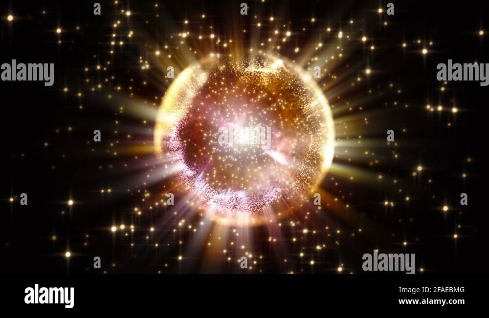 4K Abstract motion background shine particles dust wave circle sphere ...