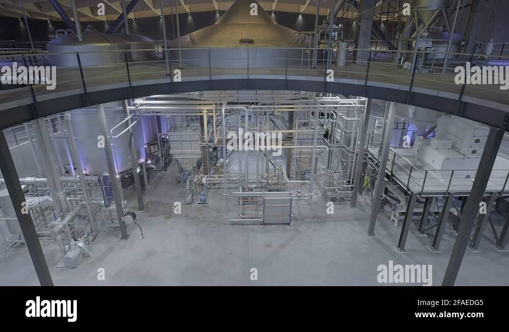 Interior pipework, copper stills and mash tuns highlighting the Stock ...