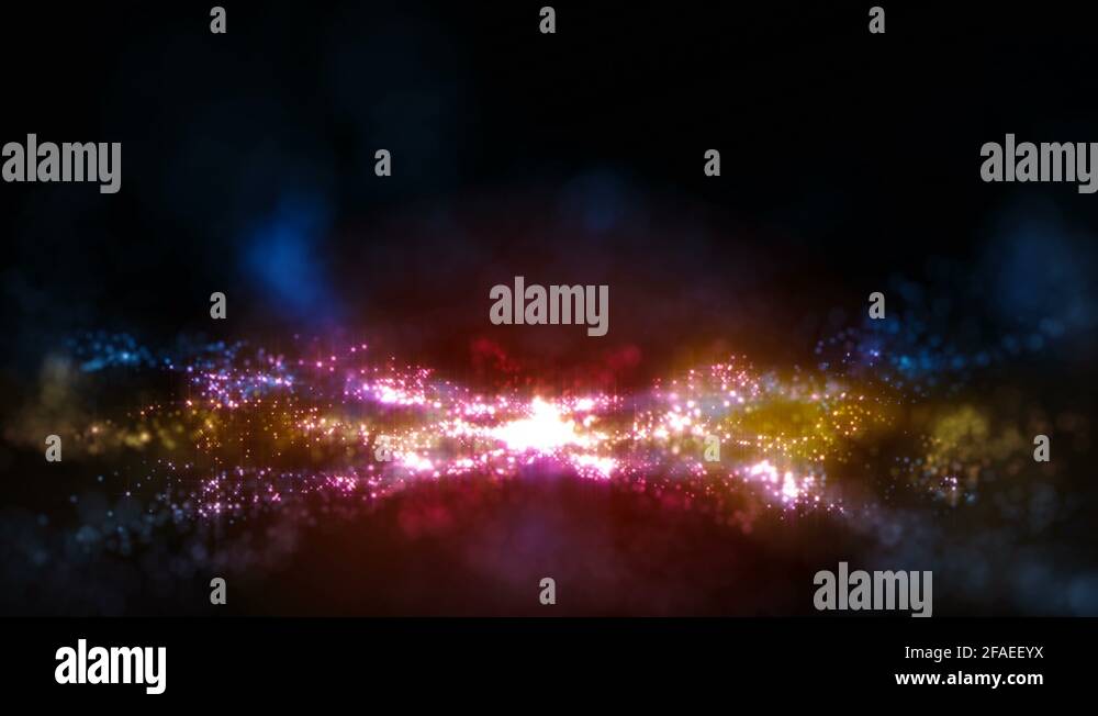 4K Abstract motion background animation shining particles dust wave ...