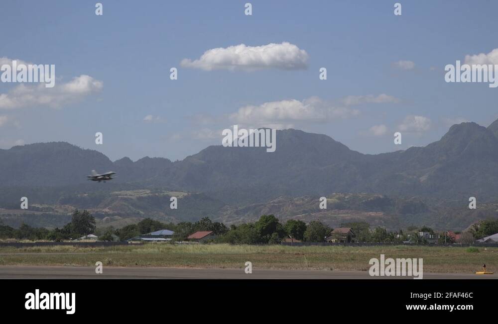 F-16 Fighting Falcon flying over Cesar Basa Air Base, Philippines Stock ...