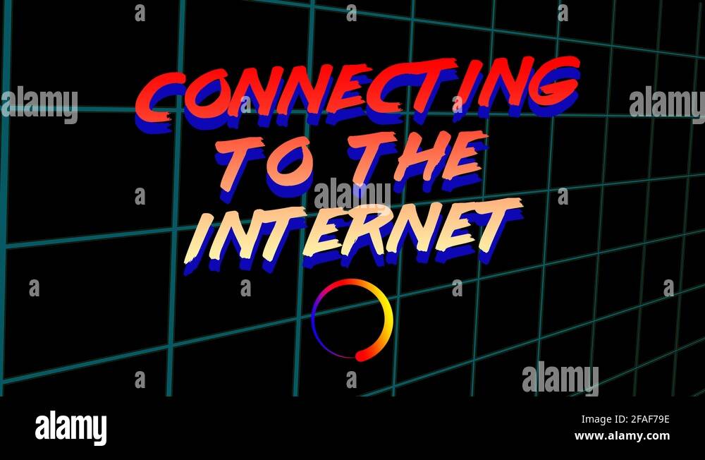 Connecting To the Internet Retro Futuristic Style Title Animation 80s ...