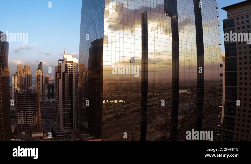 Dubai Skyline, flying over some towers in Dubai, Dubai JLT and Dubai ...