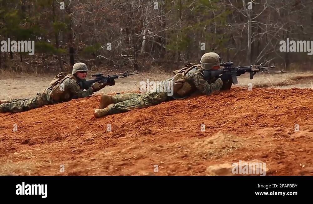 US Marine warrant officers conduct a live-fire squad tactics exercise ...