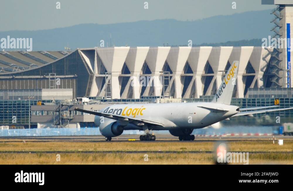 AeroLogic cargo Boeing 777 departure Stock Video Footage - Alamy