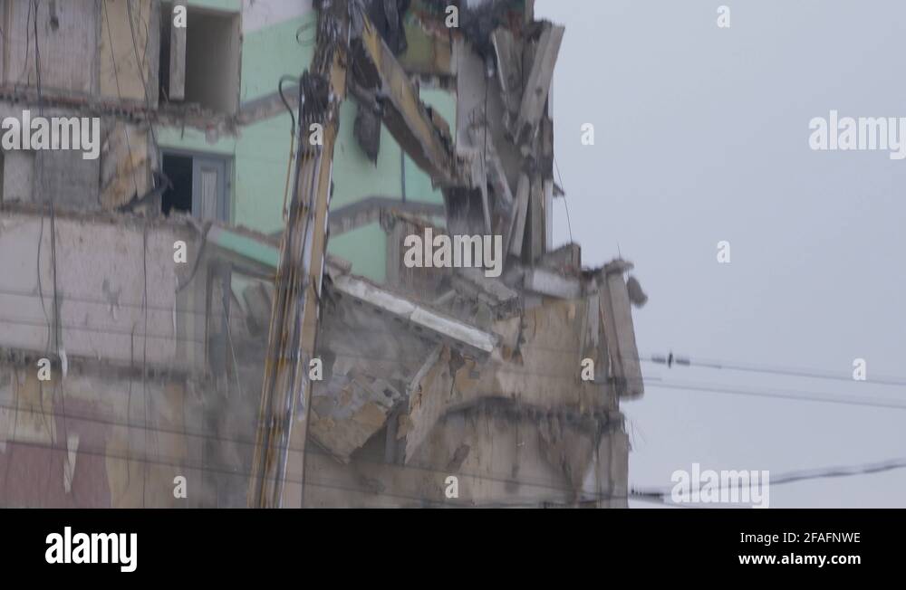 Building demolition. Sequence shots Stock Video Footage - Alamy