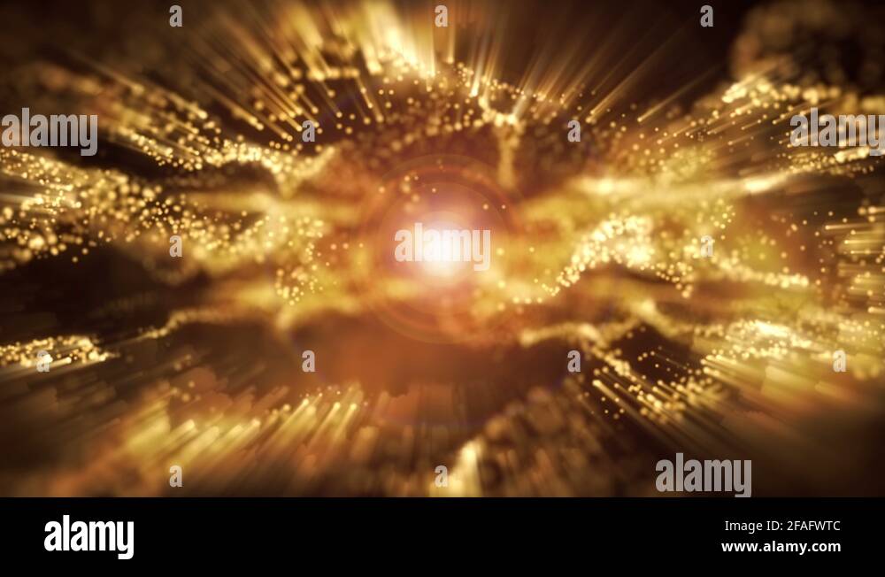 4K Abstract motion background animation shining particles dust wave ...