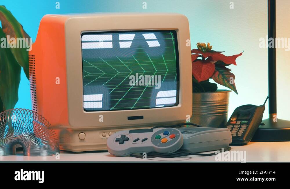 BACK TO THE 80s on Old Vintage TV Computer Screen from 80s 90s Retro ...