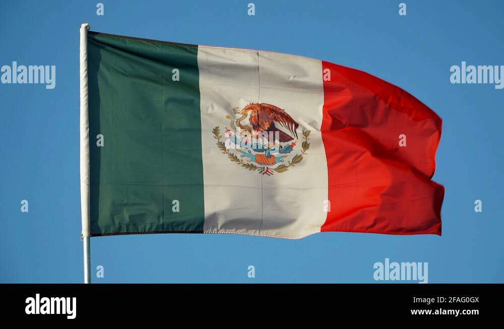 Mexican Waving Flag Slow Motion Stock Video Footage - Alamy