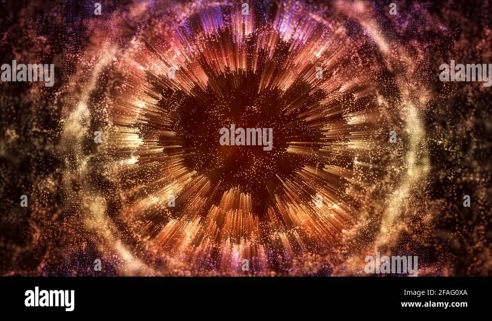 4K Abstract motion background animation shining particles dust wave ...